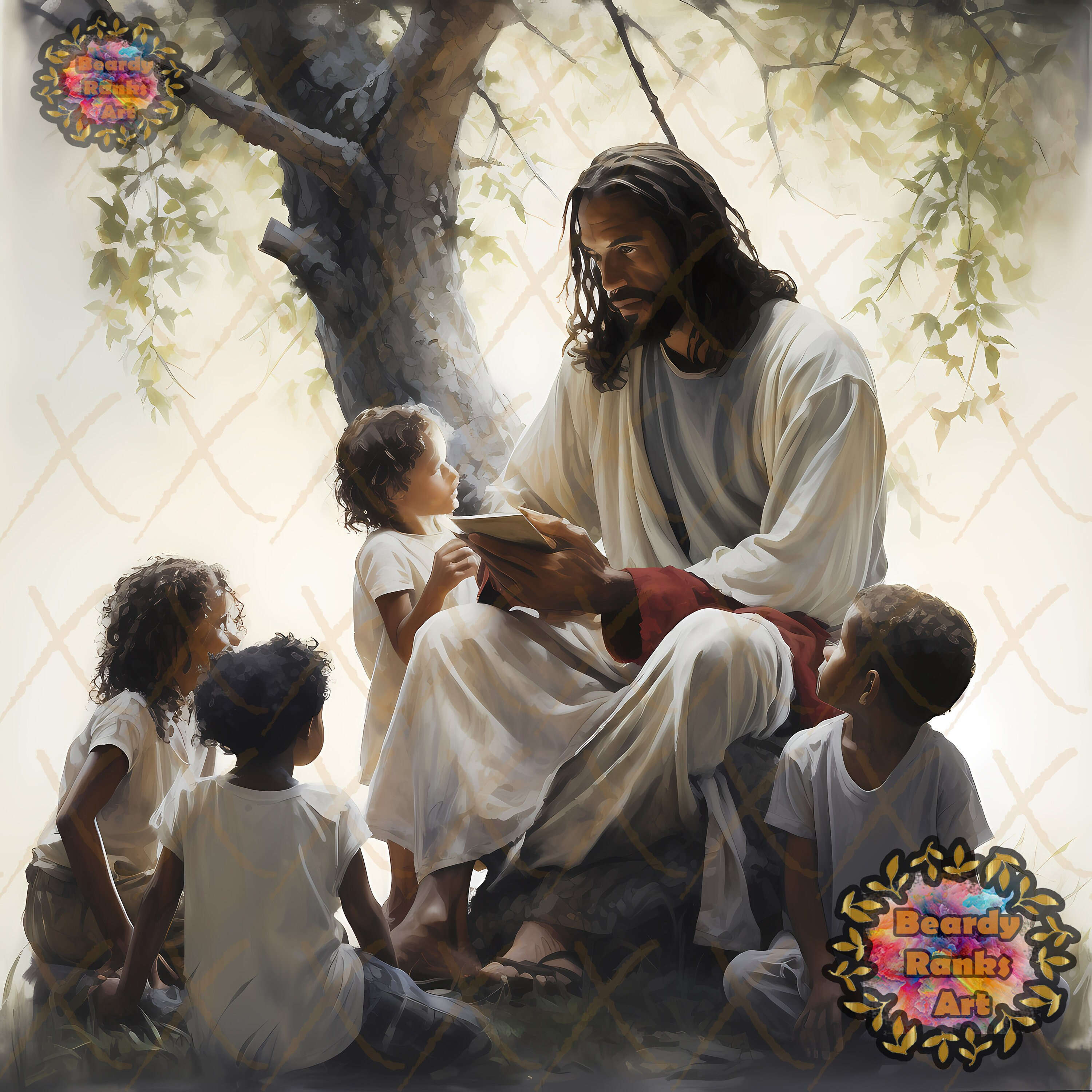 Black Jesus Teaching Kids Religious Wall Decor Christian - Etsy