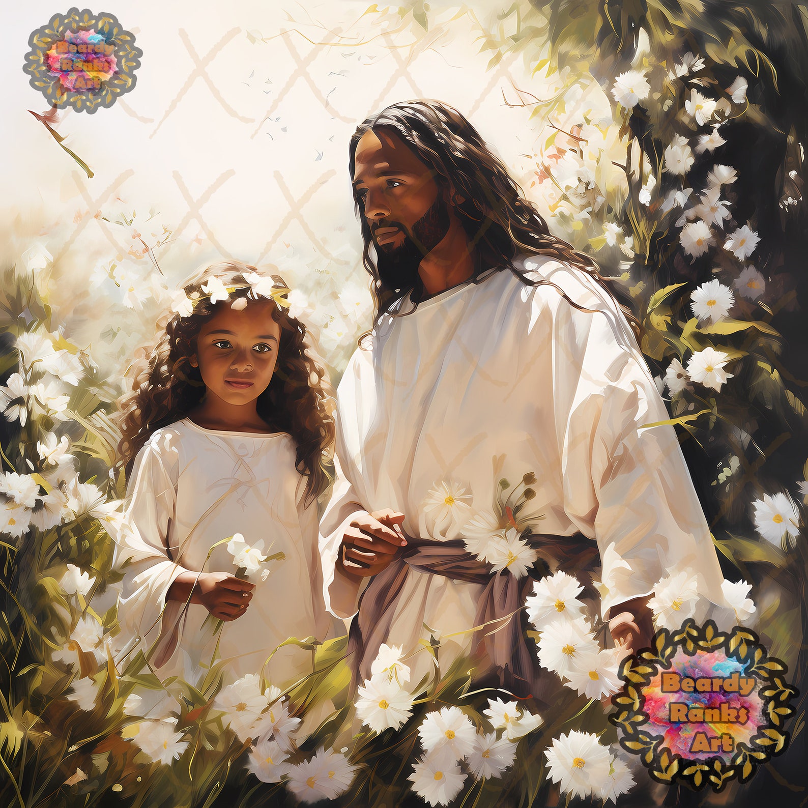 Black Jesus and Child, Religious Wall Art, Christian Artwork, African ...