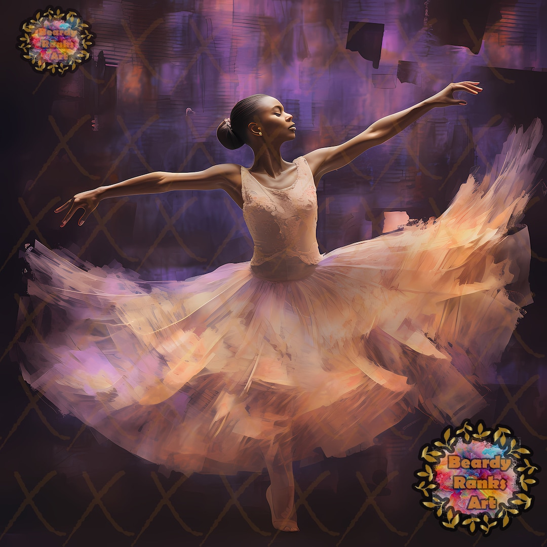 4 Black Ballerina Wall Art Prints, African American Ballerina Prints, Dance Wall Art Prints ...