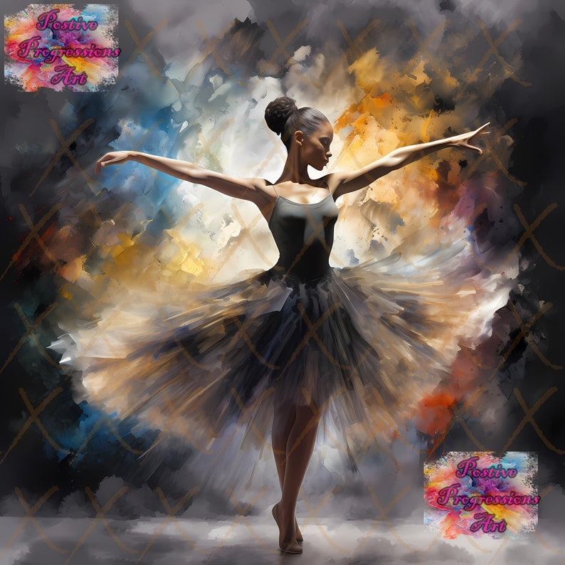 4 Black Ballerina Wall Art Prints, African American Ballerina Prints, Dance Wall Art Prints ...
