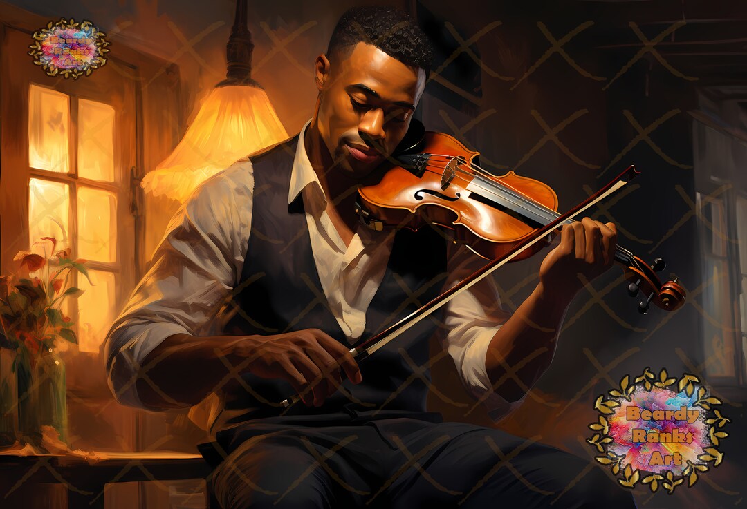 African American Little Man Playing Violin, Black Man Playing Violin ...