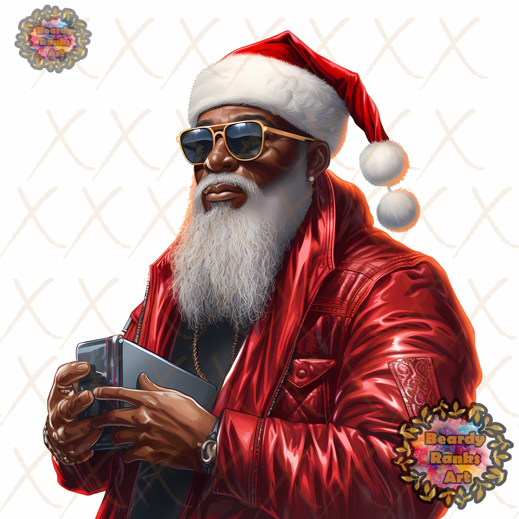 3 African American Santa Print Black Father Christmas - Etsy