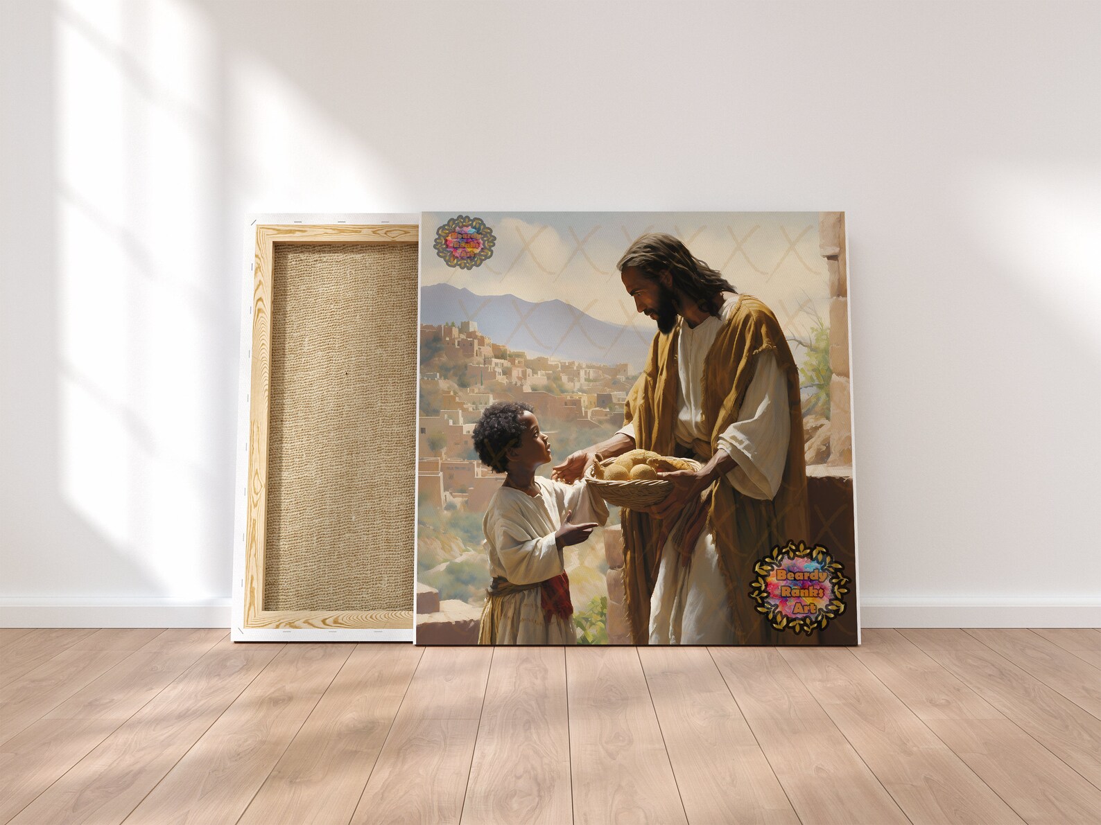 Brown Skin Jesus Canvas, Dark Skin Jesus Wall Art, Jesus Wall Decor ...