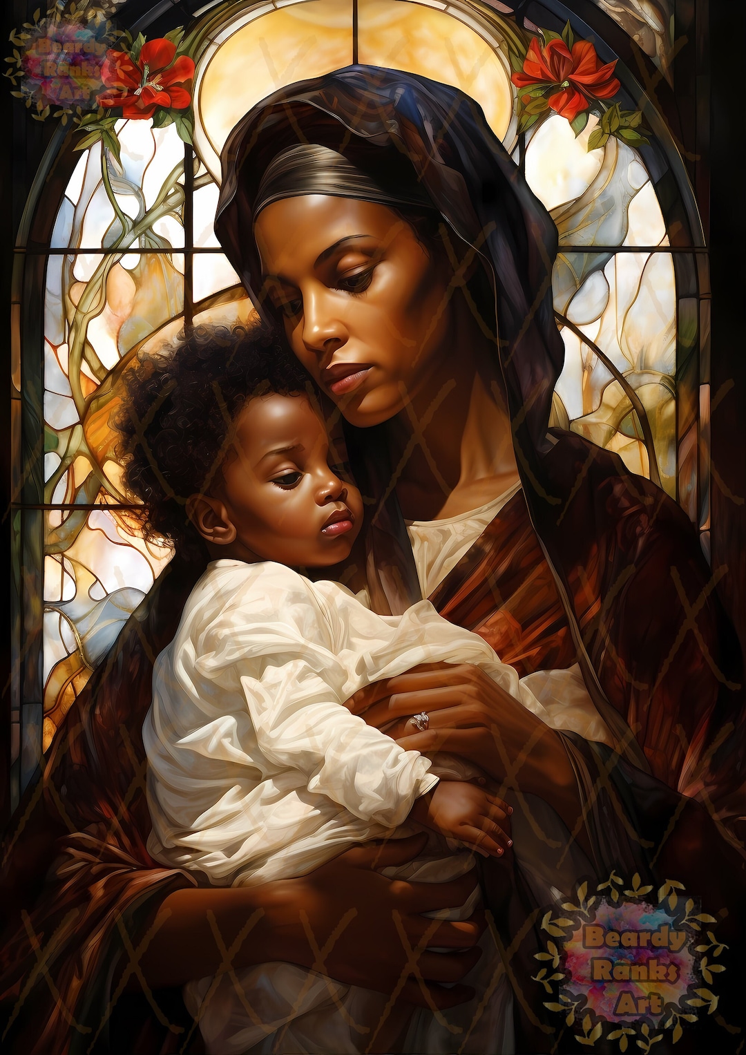 African American Virgin Mary Files, Black Virgin Mary Wall Art JPG ...