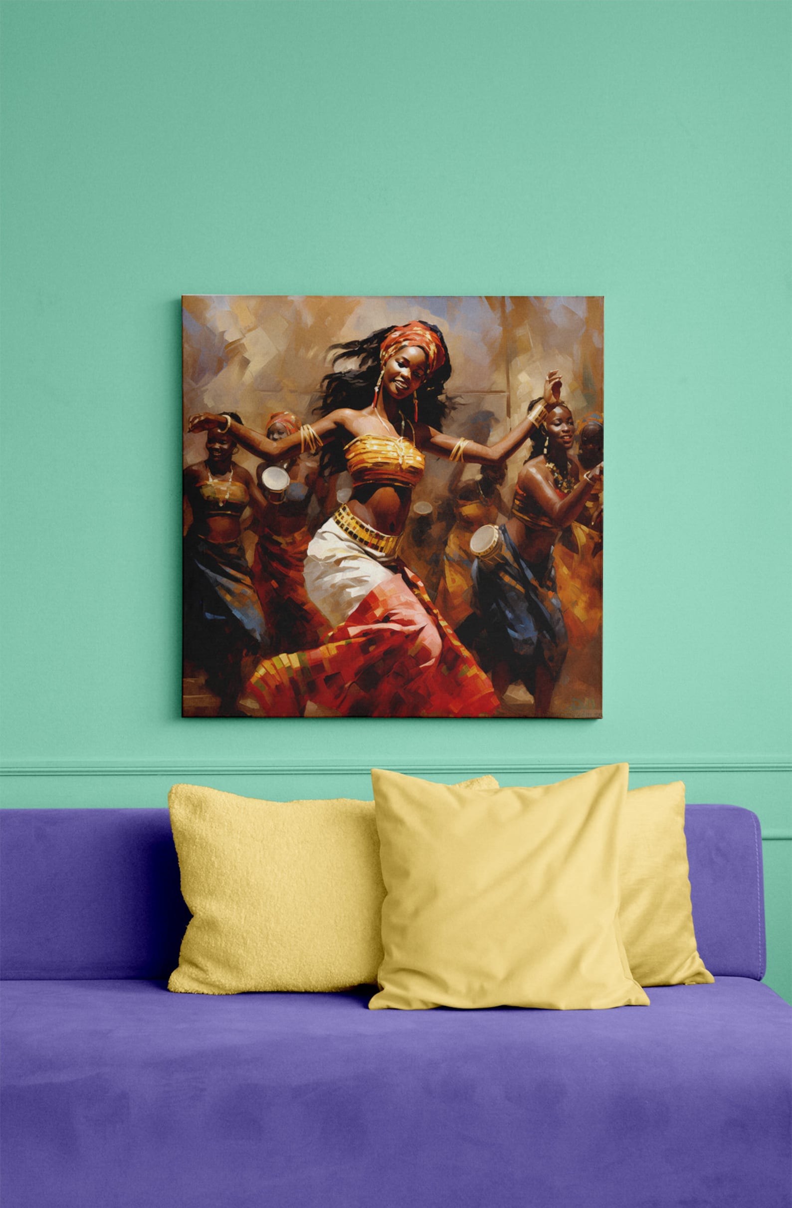 Dancing African Women Canvas, Africa Inspired Art, Africa Canvas Art, African Queen Art, Nubian ...