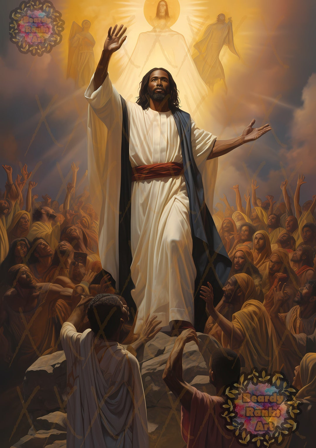 Praying Black Jesus Poster, Christian Poster, African American Jesus ...
