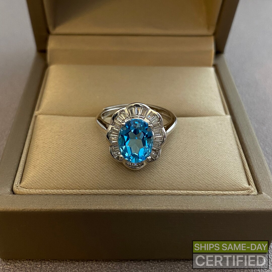 Exquisite Adjustable Blue Topaz Ring in Sterling Silver - Radiate ...