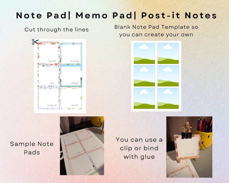 Printable Note Pad| Memo Pad | Small Notes | Motivational Note Pad| 30 ...