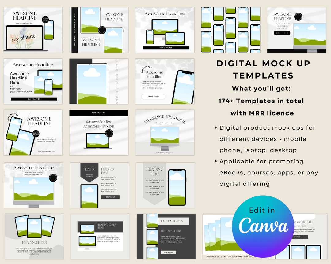 Digital Mock-up Collection| Device Mock-up Templates| Etsy Shop Mock-up ...