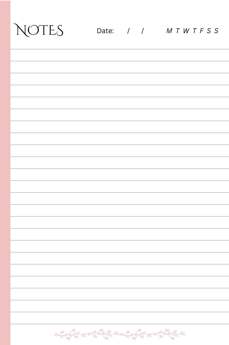 Printable Notes Page, Printable Lined Notes, Printable Notes Insert ...