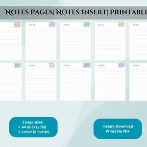 Printable Notes Page, Printable Lined Notes, Printable Notes Insert ...