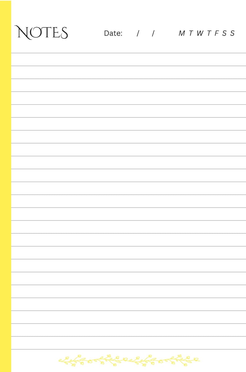 Printable Notes Page, Printable Lined Notes, Printable Notes Insert ...