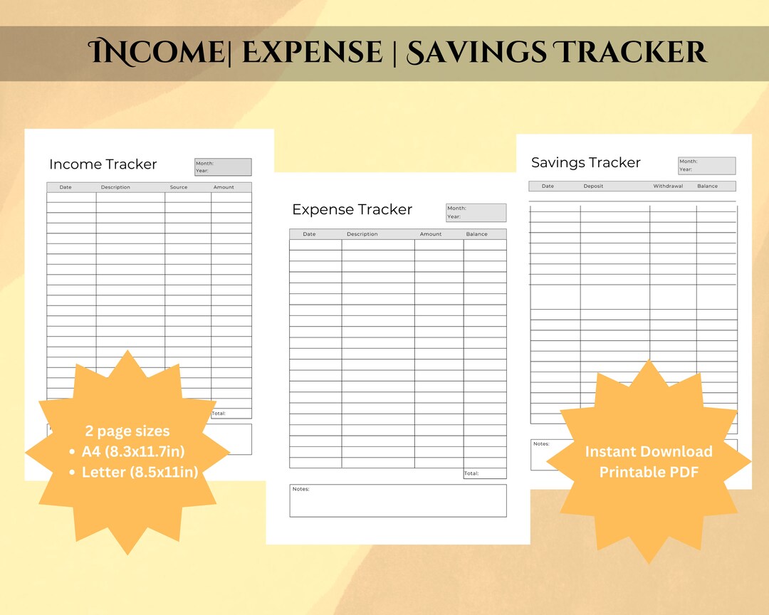 Income, Expense, Savings Tracker |finance Tracker |income, Expense ...