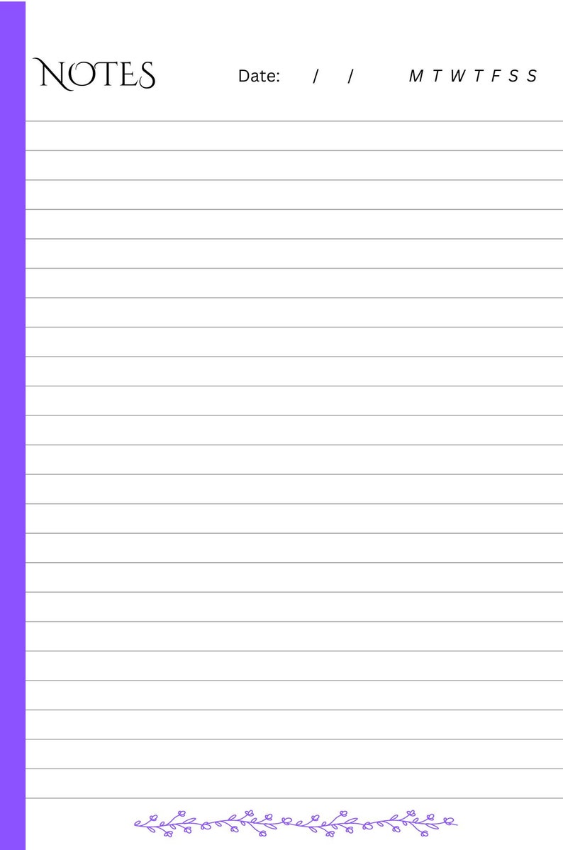 Printable Notes Page, Printable Lined Notes, Printable Notes Insert ...