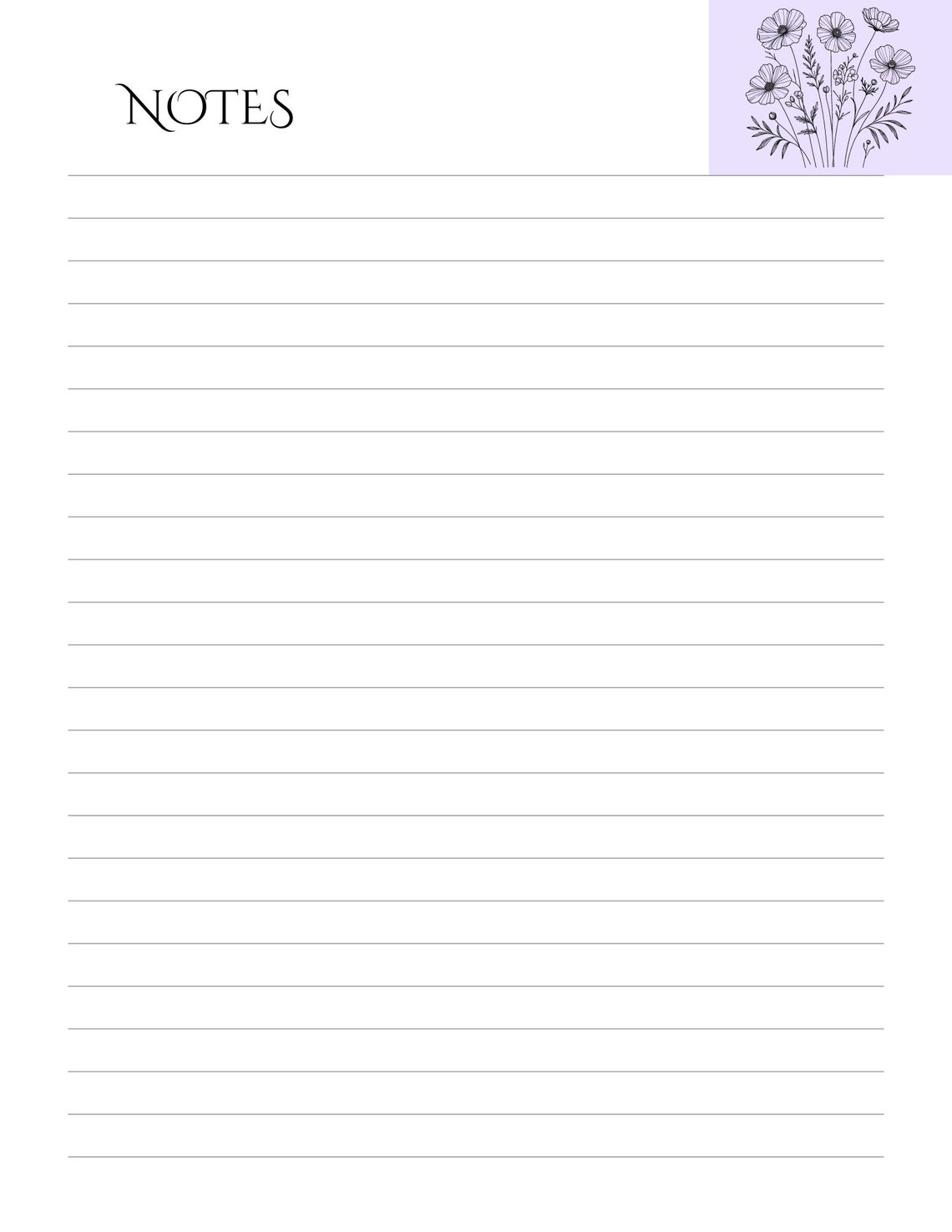 Printable Notes Page, Printable Lined Notes, Printable Notes Insert ...