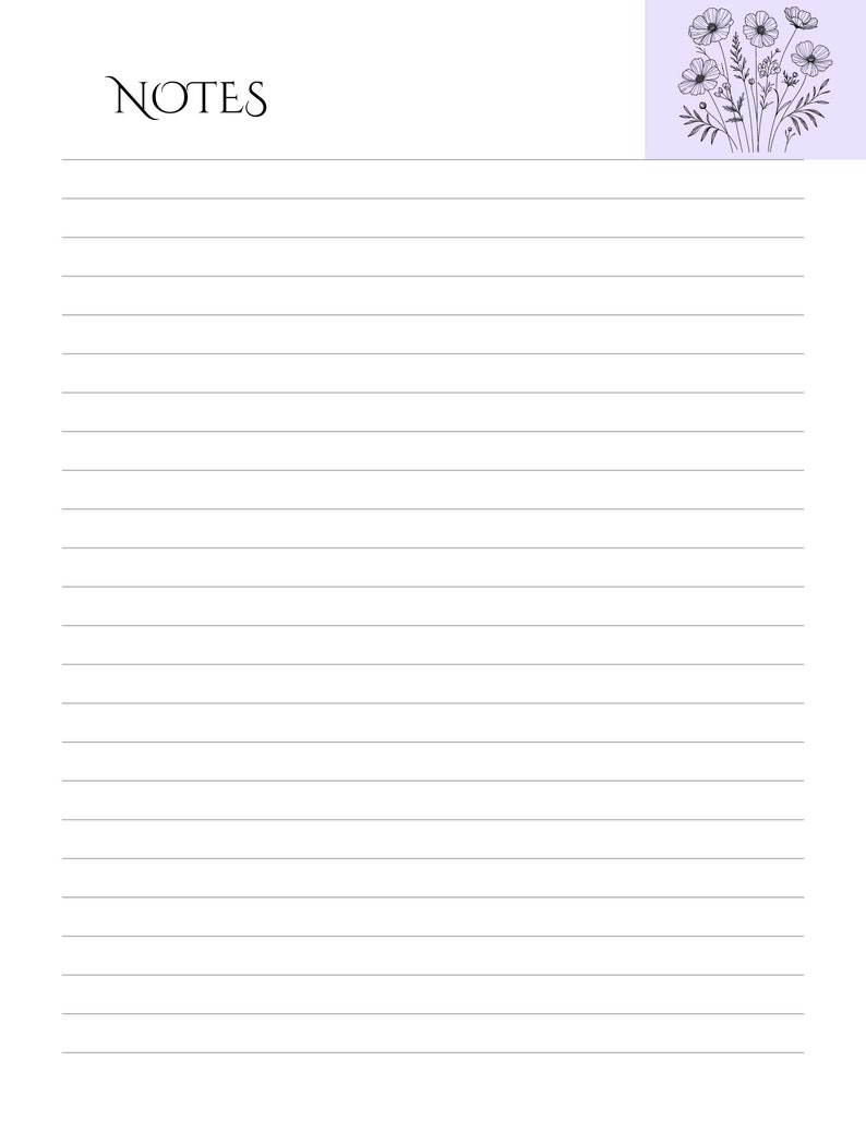 Printable Notes Page, Printable Lined Notes, Printable Notes Insert ...
