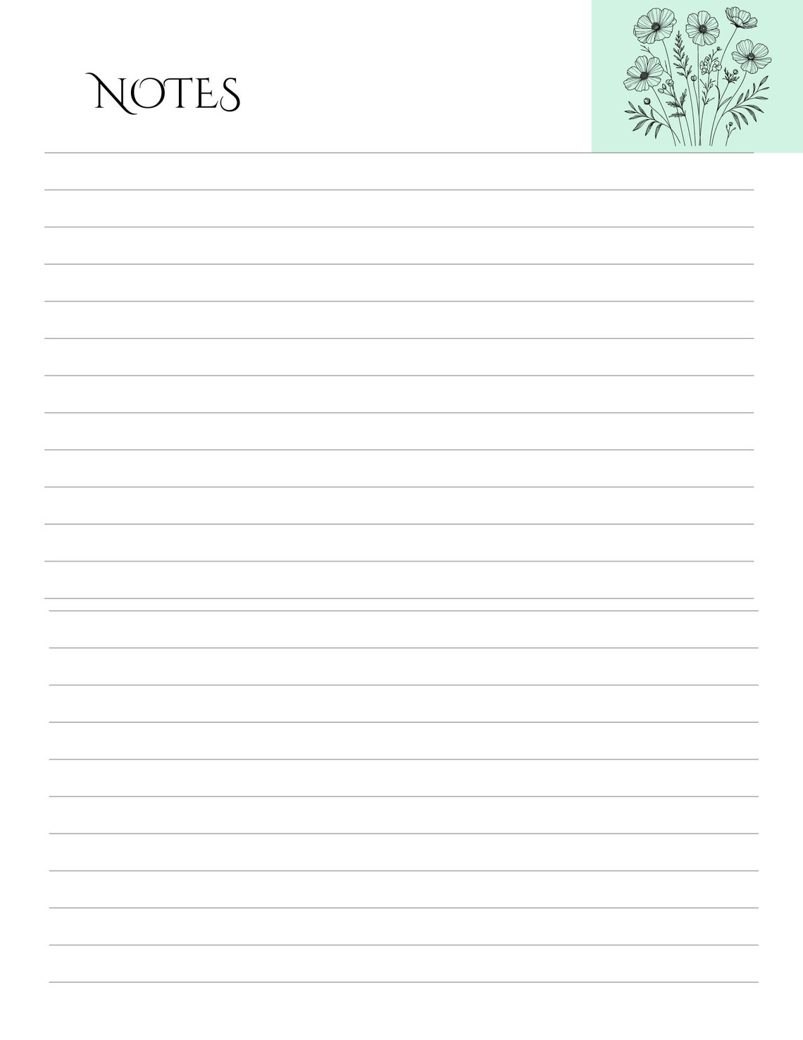 Printable Notes Page, Printable Lined Notes, Printable Notes Insert ...