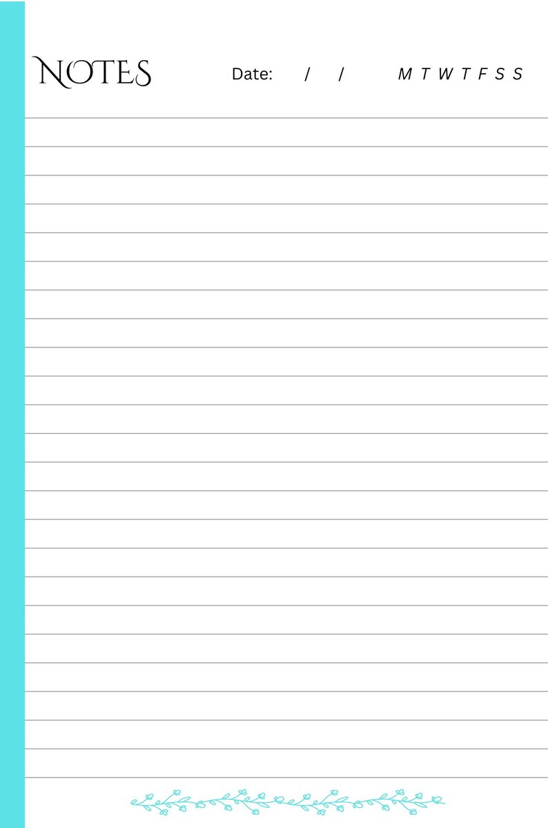 Printable Notes Page, Printable Lined Notes, Printable Notes Insert ...