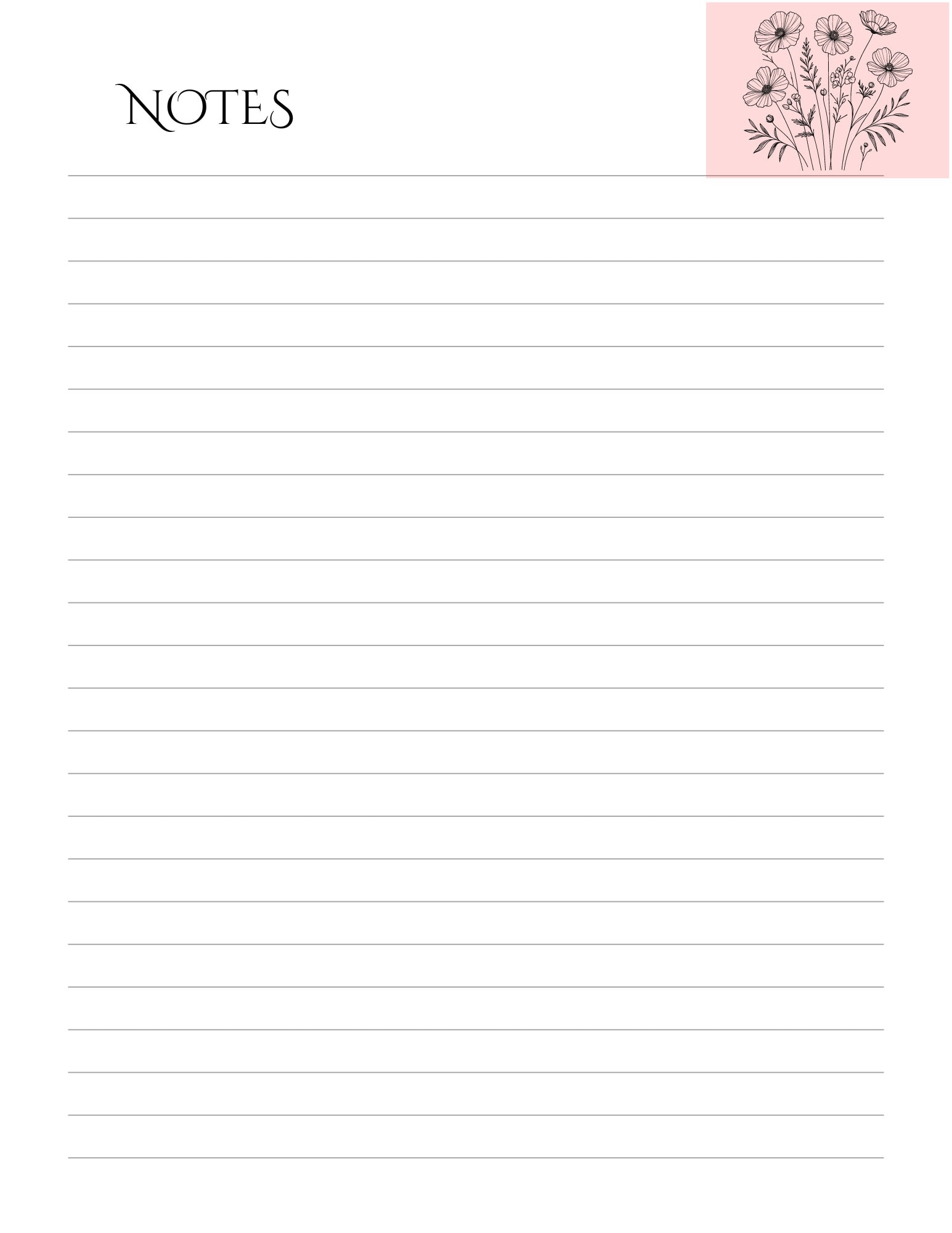 Printable Notes Page, Printable Lined Notes, Printable Notes Insert ...