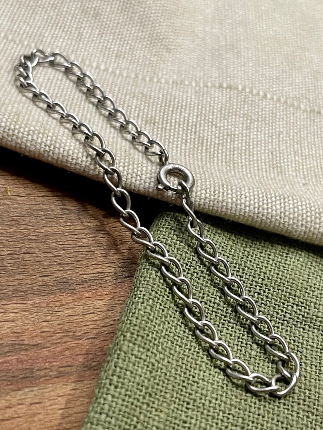 Nice Thin Delicate Curb Chain Solid Sterling 925 Silver Bracelet ...
