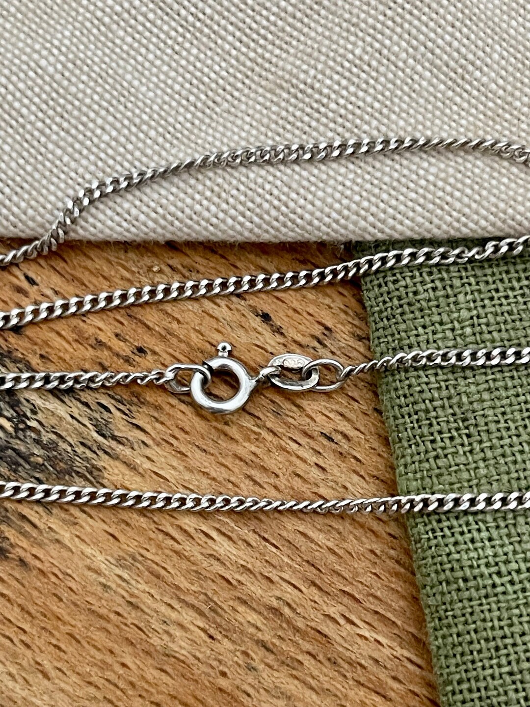 Nice Plain Thin Curb Link Necklace Chain Solid Sterling 925 Silver ...