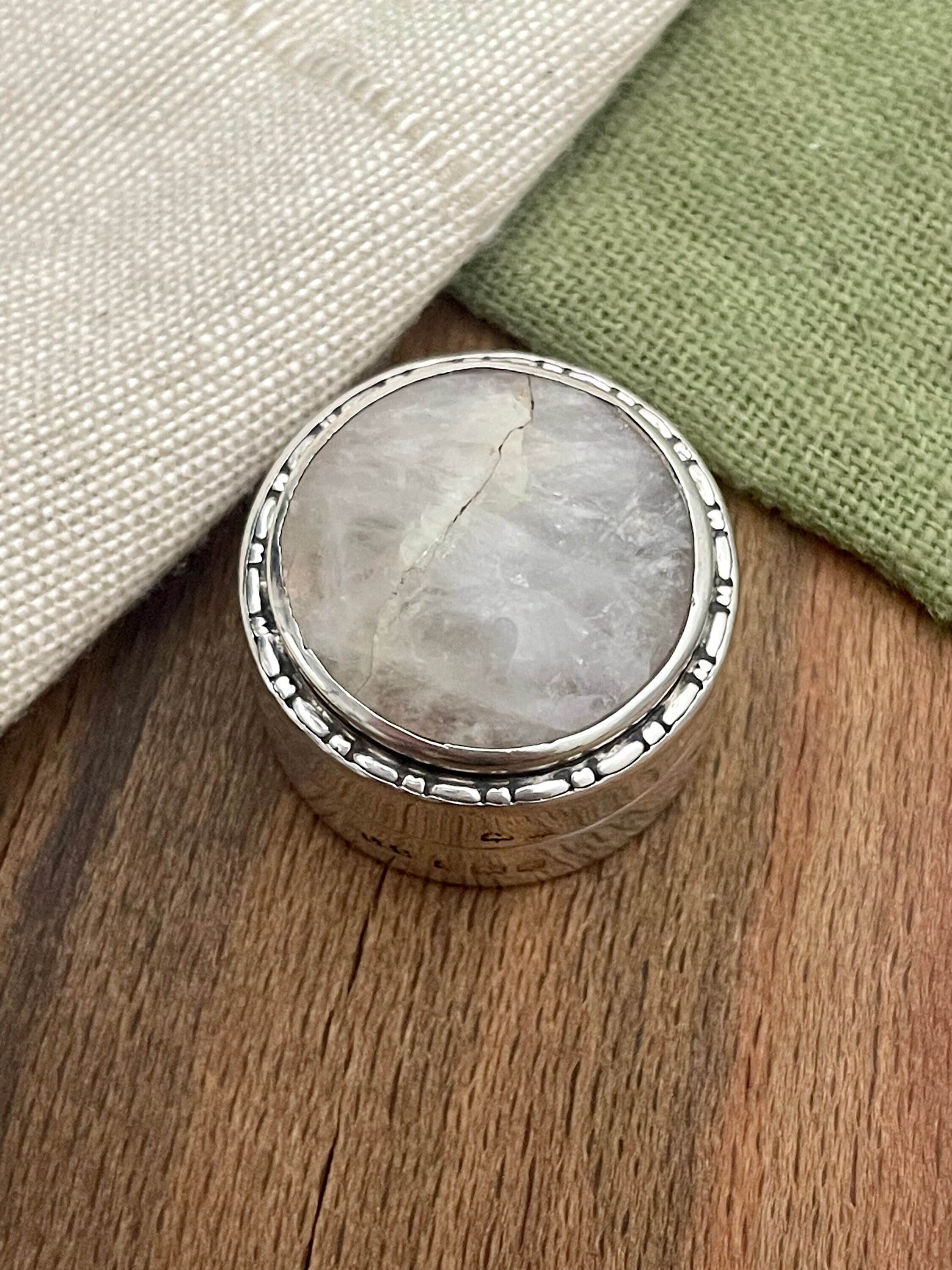Medication Quartz Pill Box Healing Power Energy Sterling 925 Silver ...