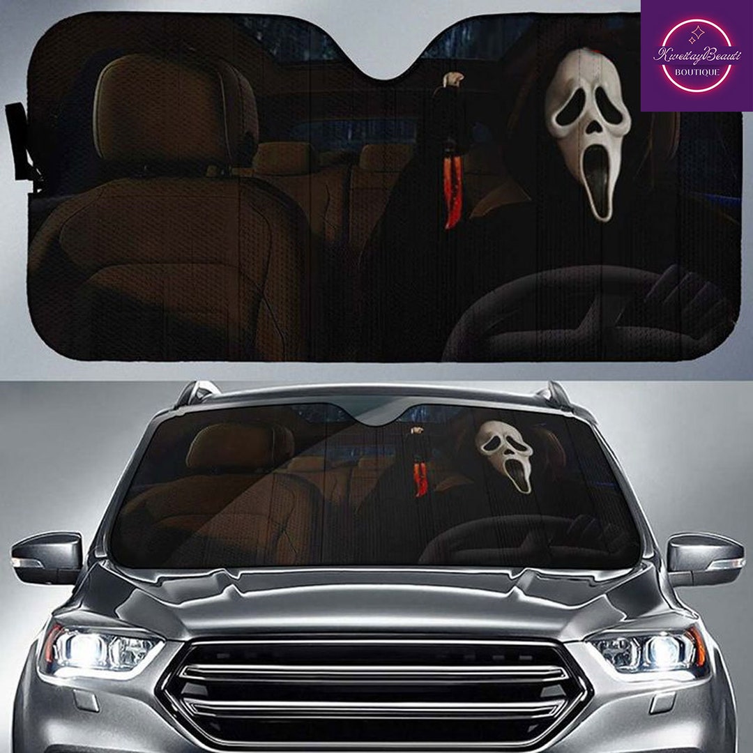 Ghostface Driving Car Sun Shade Scream Movies Car Sun Shade - Etsy