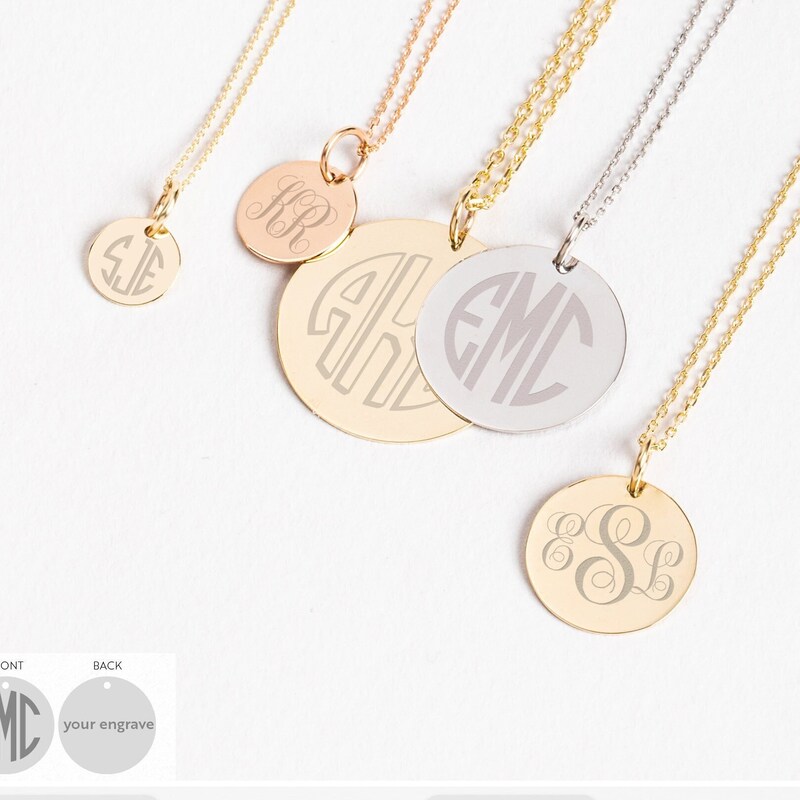 Gold Monogram Necklace - Etsy