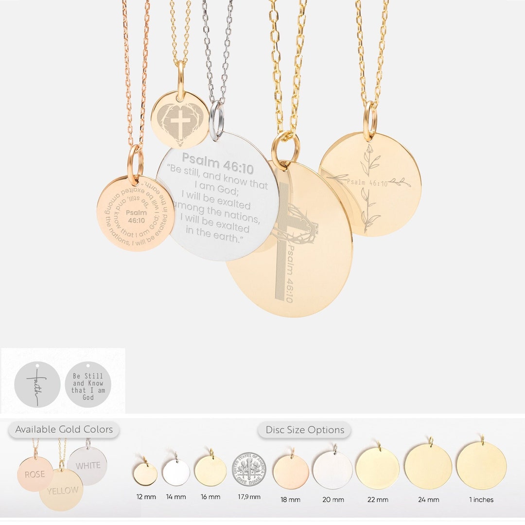 Personalized Christian Custom Bible Verse Necklace 14K Solid Gold ...