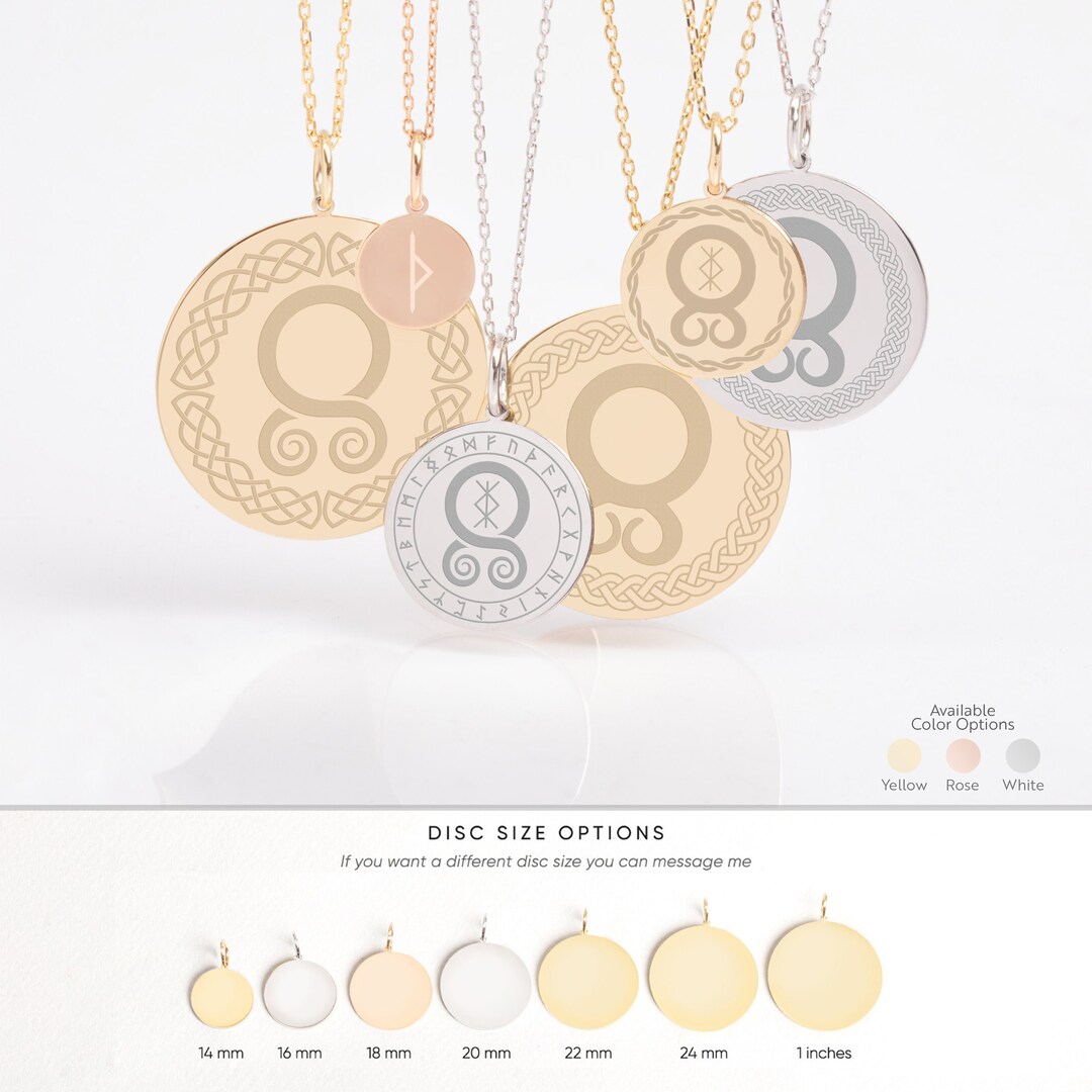 14K Solid Gold Troll Cross Necklace, Norse Protection Amulet, Viking ...