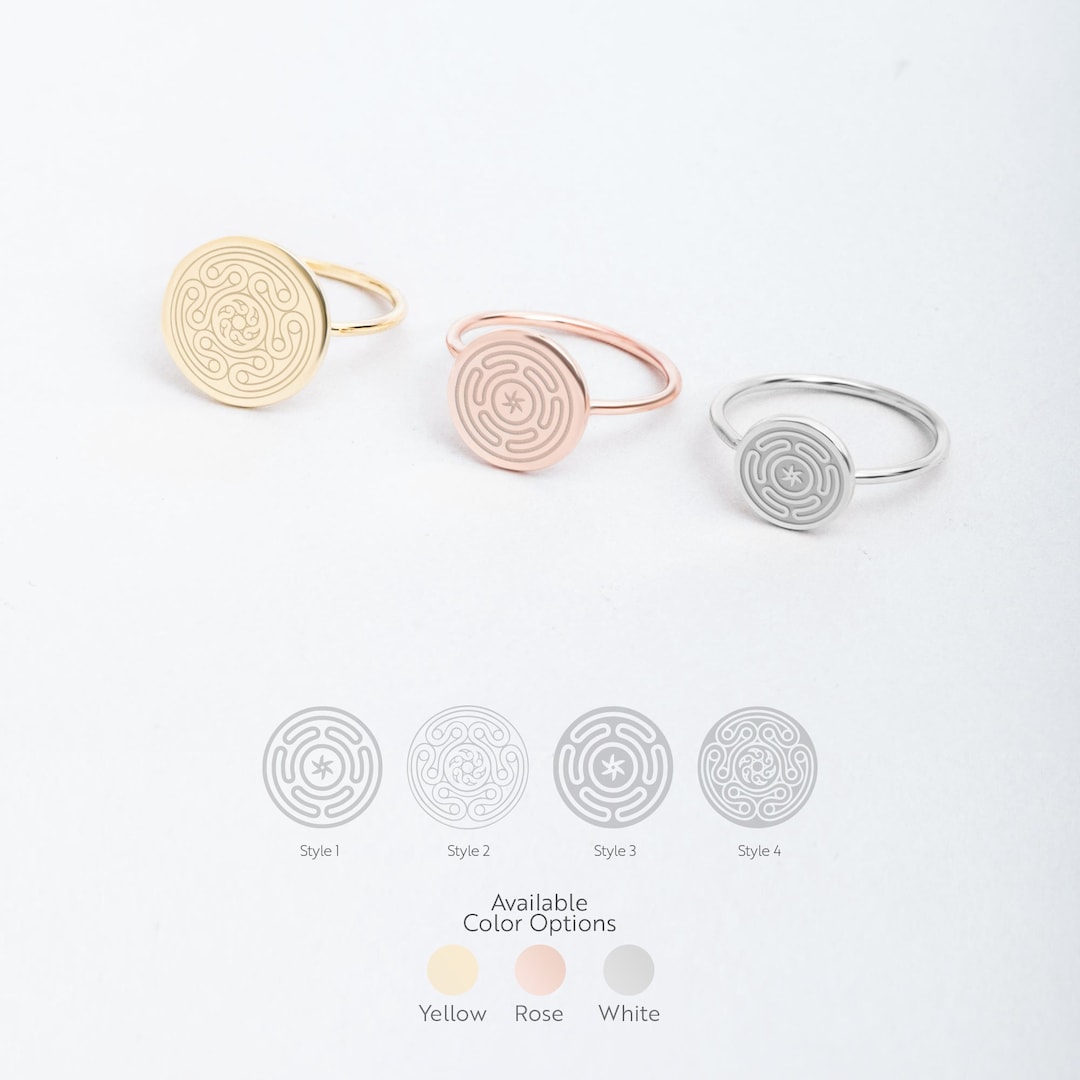 Personalized Hekate's Magic Strophalos Ring 10k 14k 18k Solid Gold ...