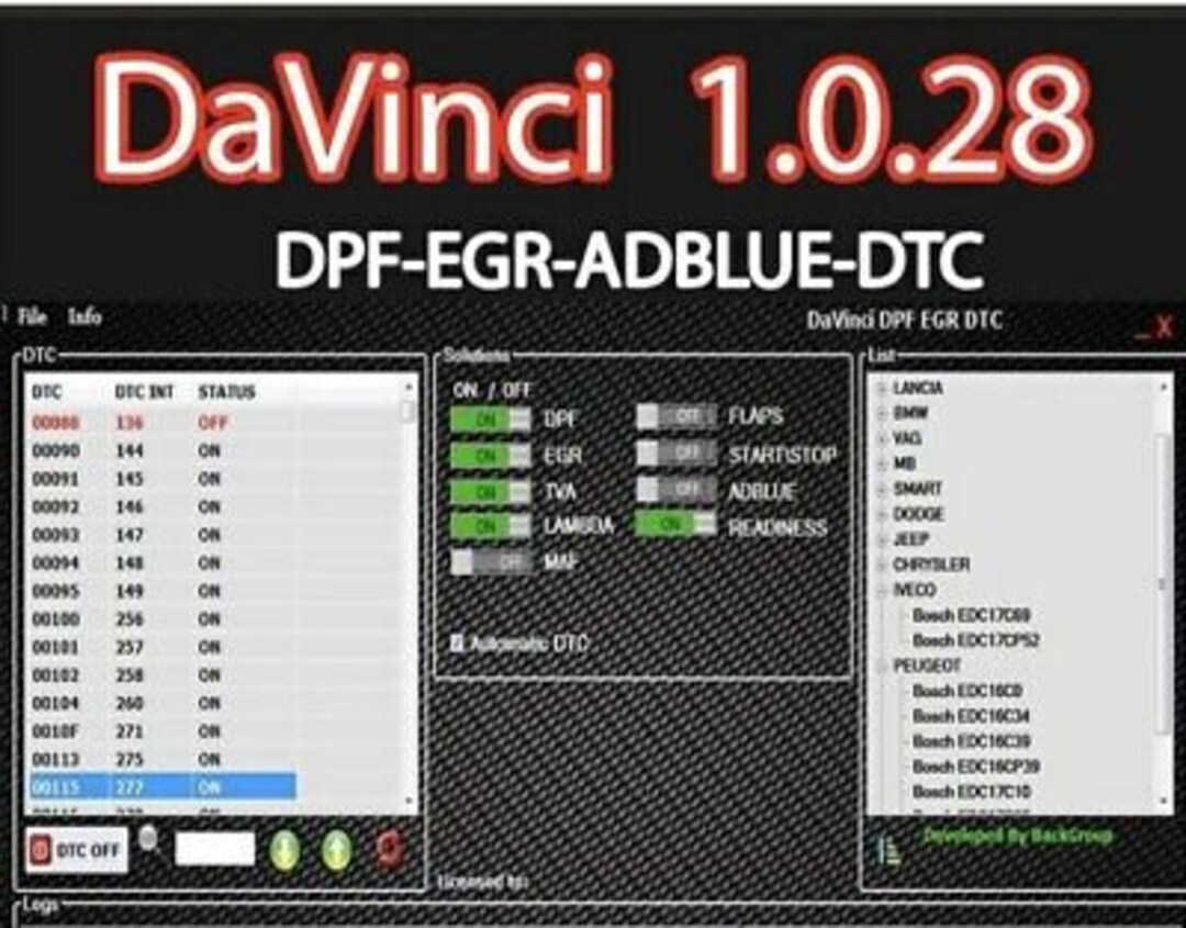 Davinci Da Vinci Software Full 1.0.28 DPF EGR Adblue Tva Swirl - Etsy