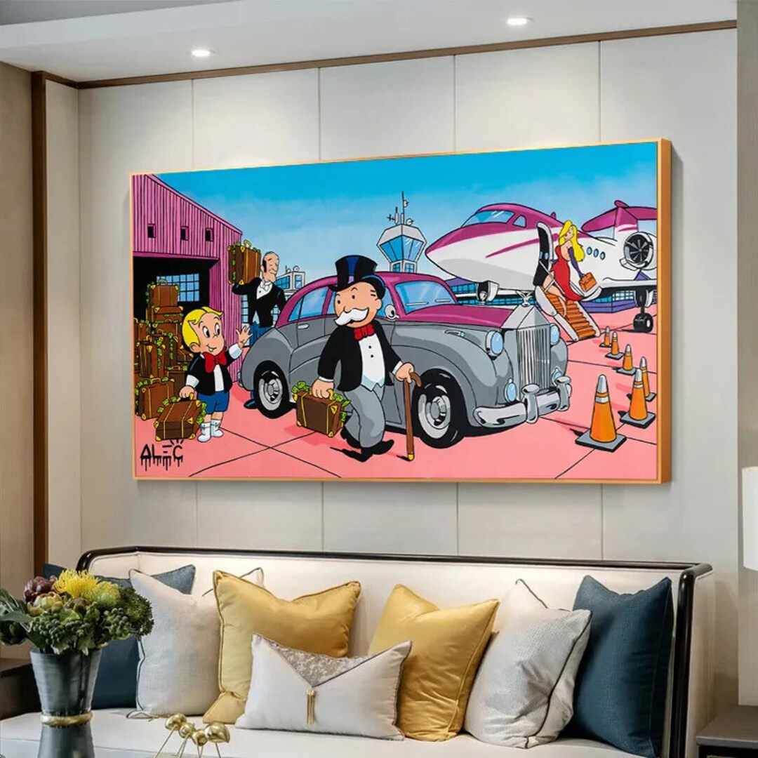 Graffiti Art Monopoly Rich Man and Kid Nordic Luxury Modern - Etsy
