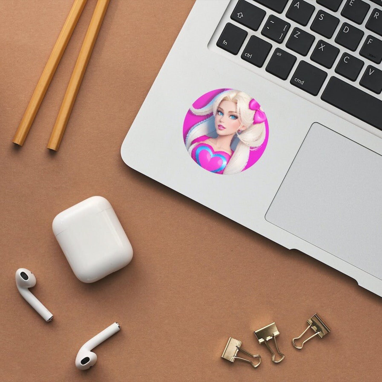 Pink Fashion Doll Icon Clipart Heart Designs, Head Logo Bundle Clipart ...