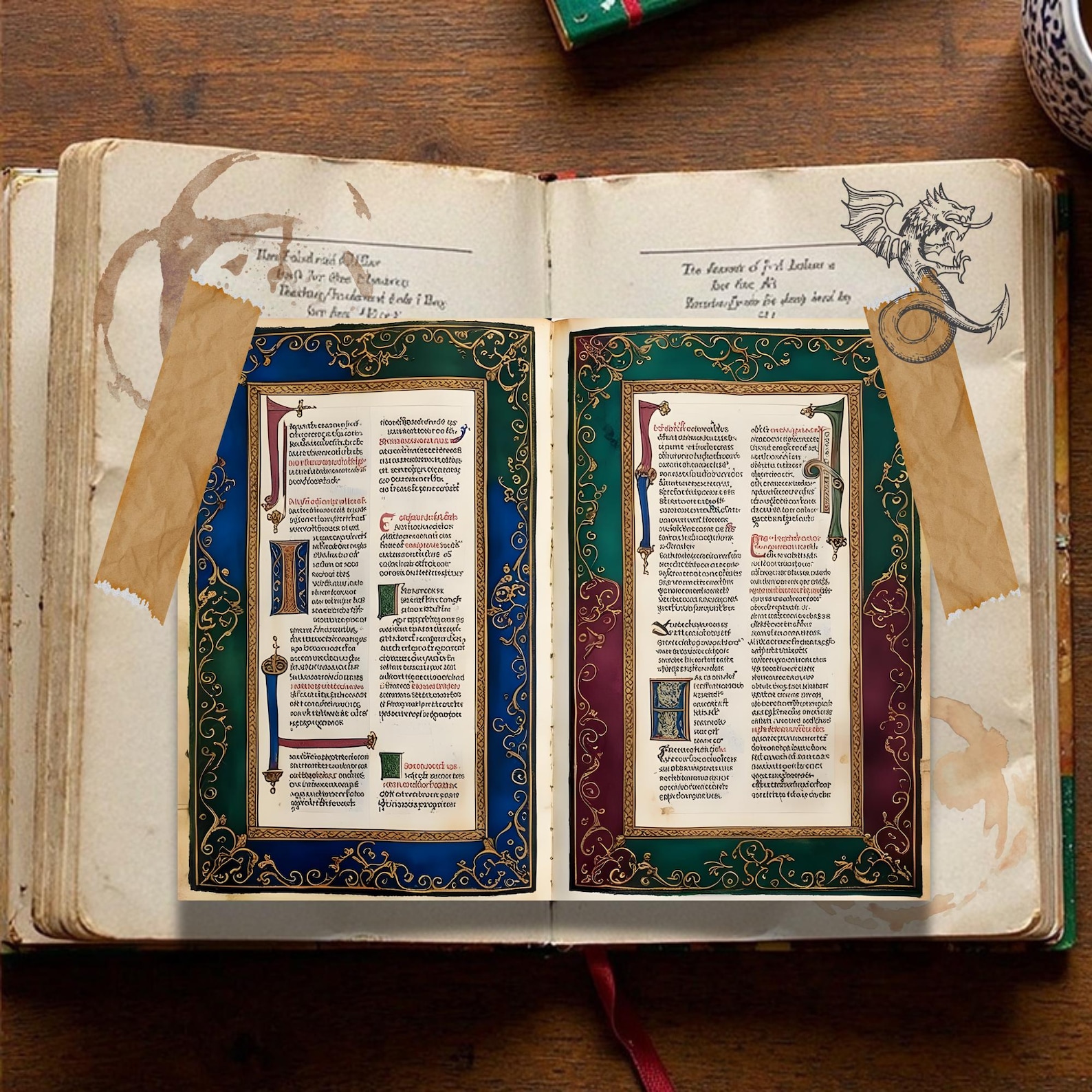 Illuminated Manuscript Digital Paper | Medieval Junk Journal ...