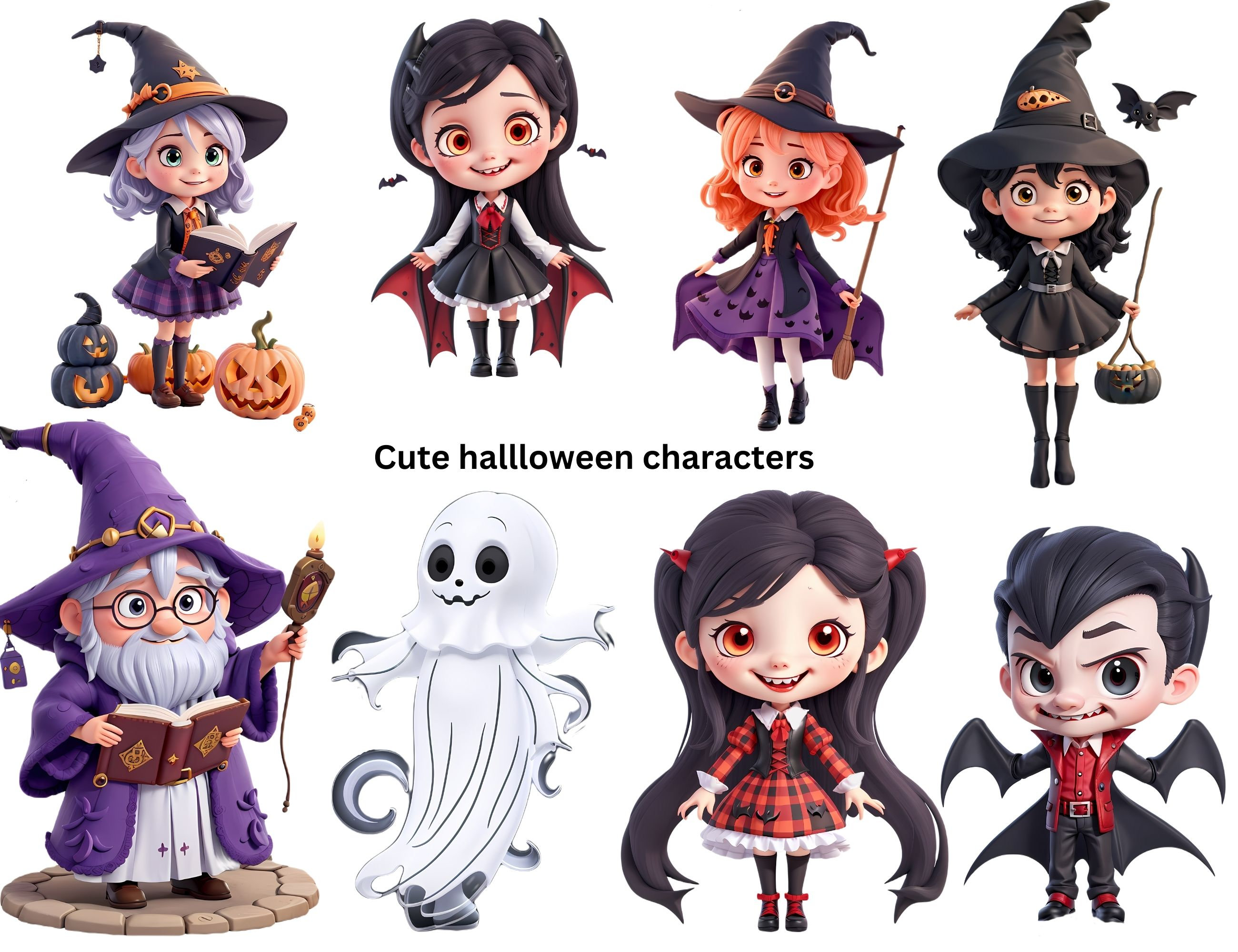 The Cutest 3D Halloween Clip Art Bundle | Adorable Kids Halloween Party ...