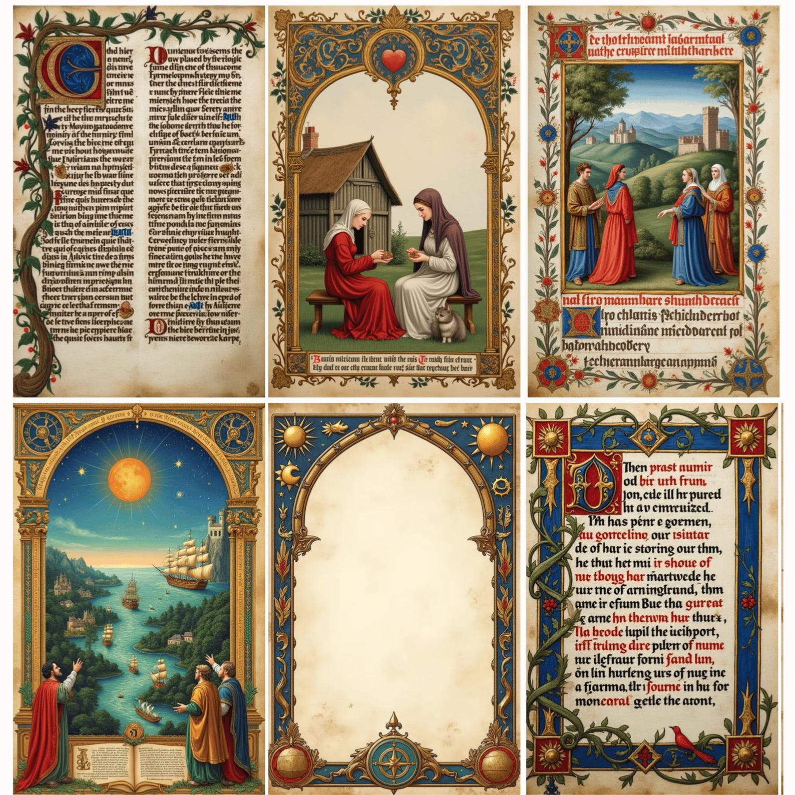 Medieval Illuminated Manuscript Junk Journal Pages | 100+ Printable ...