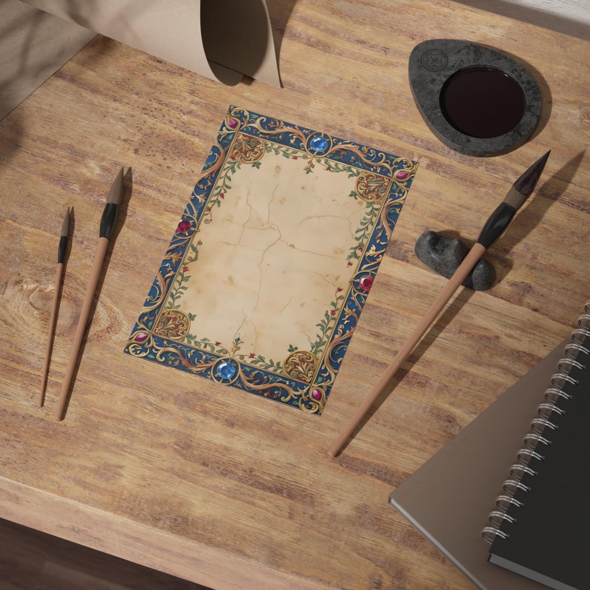 Illuminated Manuscript Digital Paper | Medieval Junk Journal ...