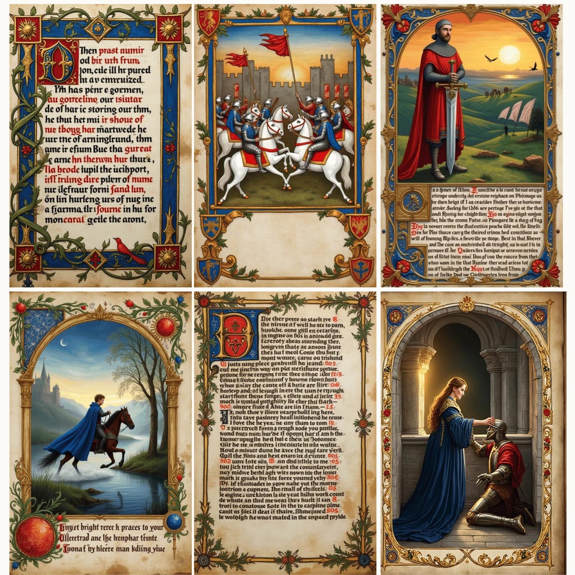 Medieval Illuminated Manuscript Junk Journal Pages | 100+ Printable ...