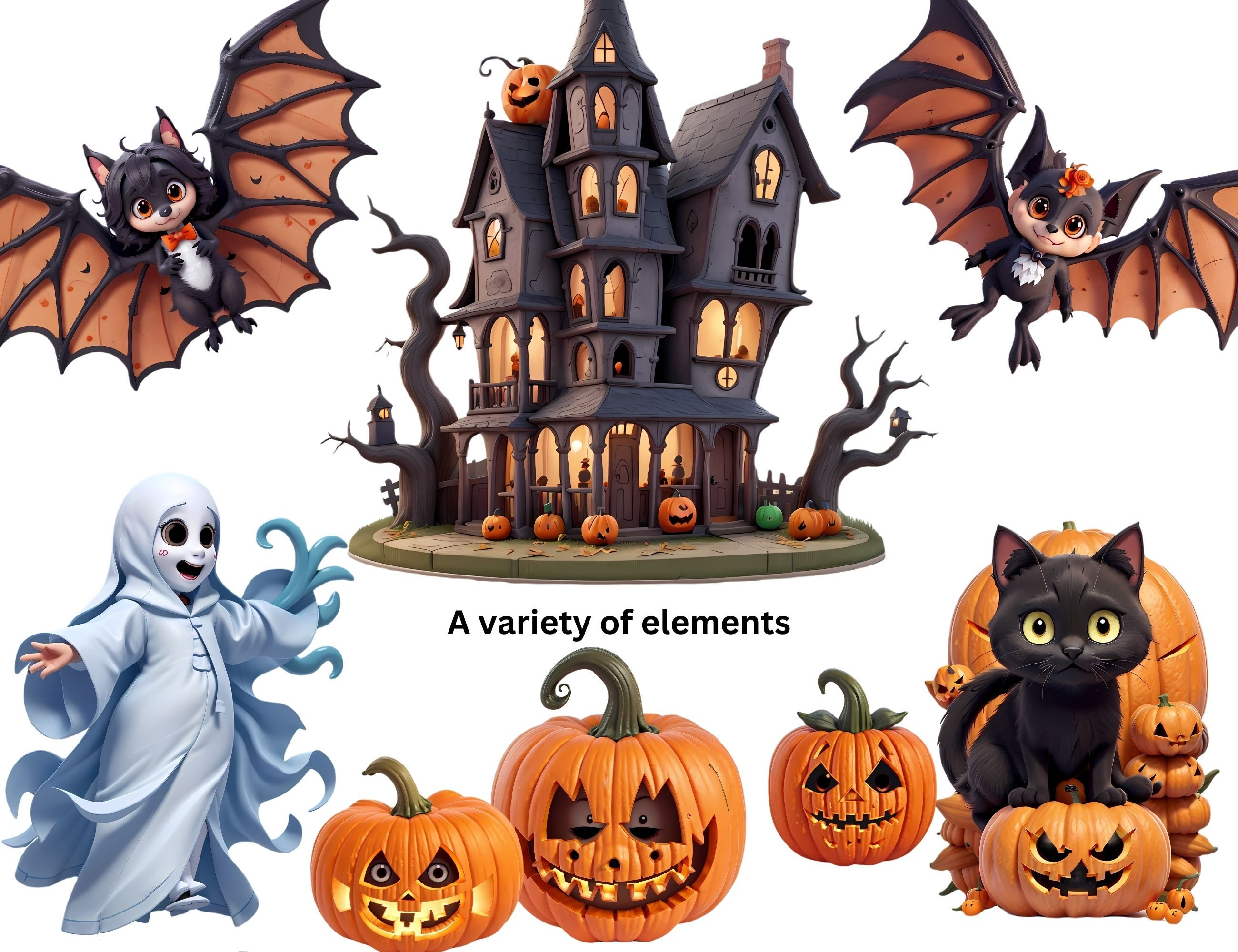 The Cutest 3D Halloween Clip Art Bundle | Adorable Kids Halloween Party ...
