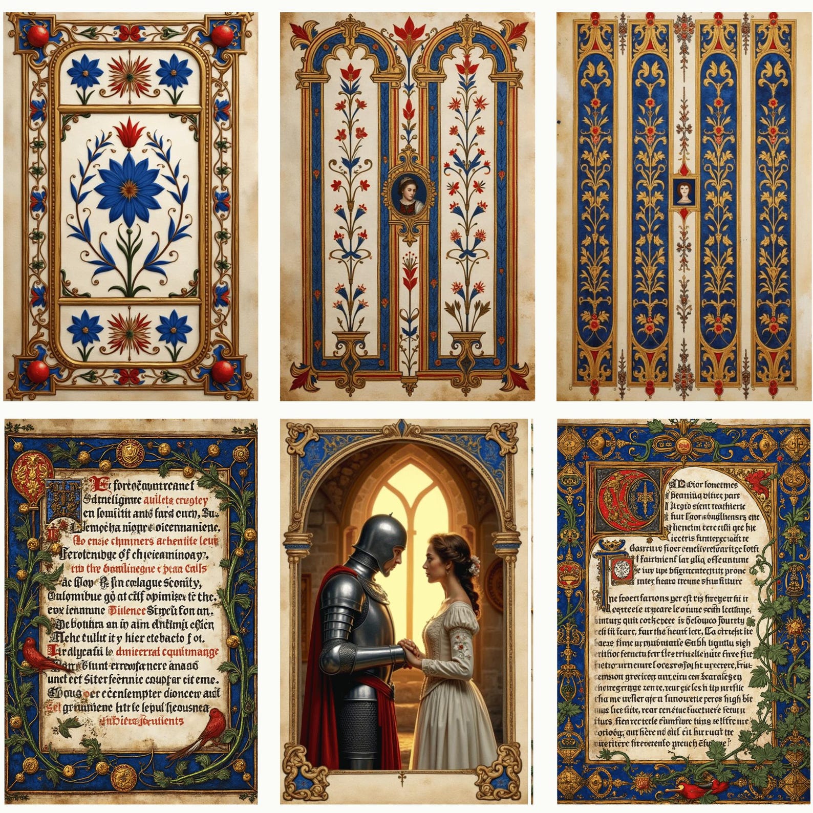 Medieval Illuminated Manuscript Junk Journal Pages | 100+ Printable ...