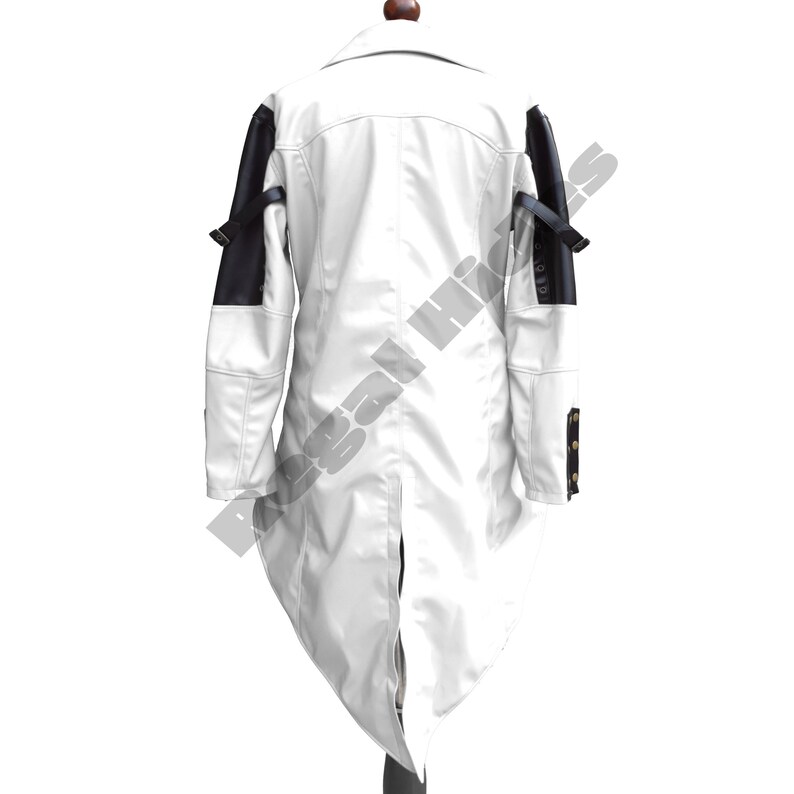 Ultimate Cyberpunk White Black Coat Mens Pirates PU Leather Coat ...