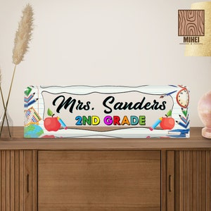 Custom Teacher Name Sign, Teachers Desk Name Plate Acrylic Decor ...