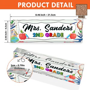 Custom Teacher Name Sign, Teachers Desk Name Plate Acrylic Decor ...