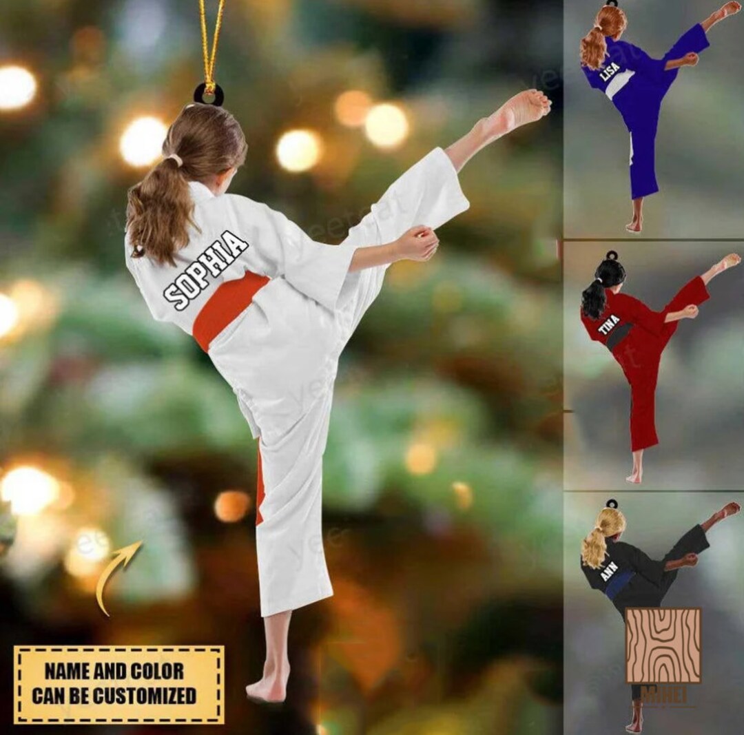 Personalized Karate Team Christmas Ornament, Custom Karate Uniform Name ...