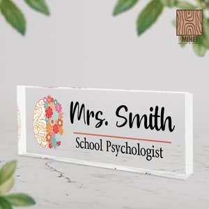 Personalized Teacher Desk Name Plate, Custom Name Acrylic Plaque ...