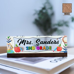 Custom Teacher Name Sign, Teachers Desk Name Plate Acrylic Decor ...