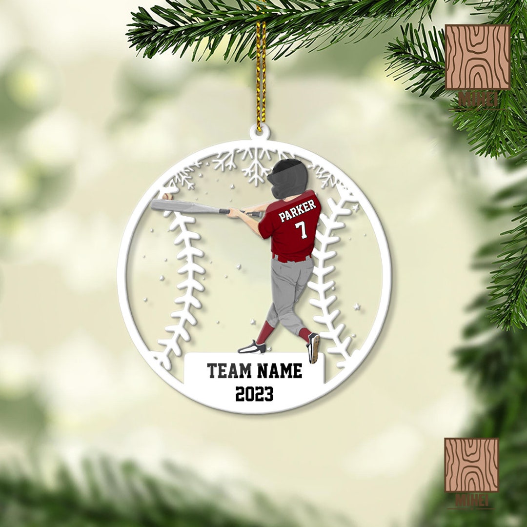 Custom Baseball Player Ornaments for Kids, Personalized Baseball ...