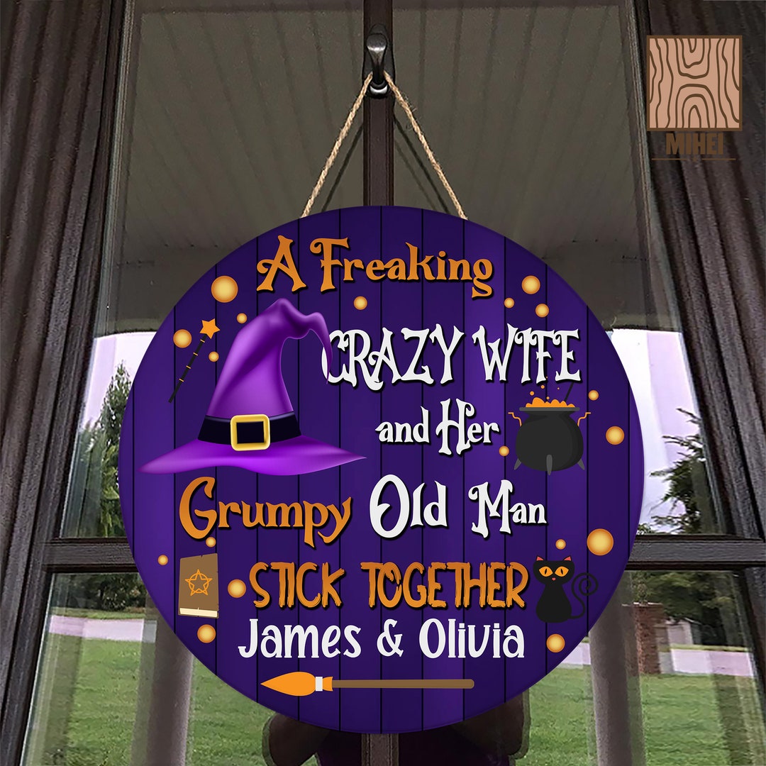 Personalized Halloween Wooden Signs A Grumpy Old Man a - Etsy