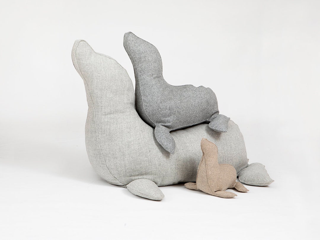 Handcrafted Seal Made of Soft Hand-stitched Natural Fabric Stuffed ...